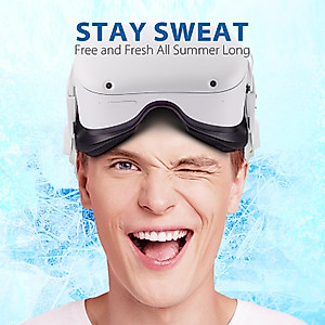 DESTEK Cooling Face Pad Compatible with Quest 2, Including Facial Interface and Removable Nose Guard - Accessories for Oculus/Meta Quest 2 - Face Cushion Face Cover Replacement