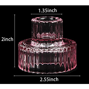 Vixdonos Pink Candle Holders Set of 6 Glass Tealight Candle Holders for Table Centerpieces and Wedding Decor(L)