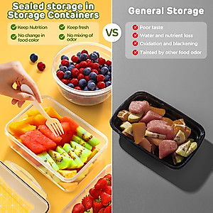 JSCARES 40 PCS Food Storage Containers with Lids Airtight (20 Lids &20 Containers) - Leakproof Meal-Prep Containers for Kitchen Storage Reusable Plastic Microwave/Dishwasher Safe with Labels & Pen