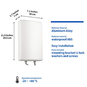 11dBi High Gain 2x2 MIMO Panel Antenna for 4G LTE & 5G Cellular Hotspots, Routers, & Gateways, T-Mobile Home Internet, Verizon, AT&T, T-Mobile Telus, Bell Cell Signal Booster, Eifagur