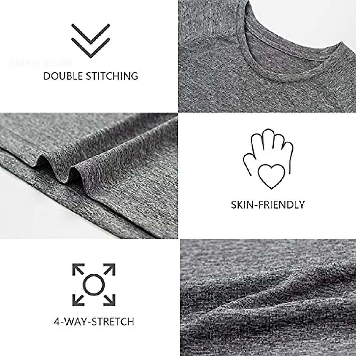 TVKSOM Workout Shirts for Men Quick Dry Moisture Wicking Athletic Active Gym Performance Short Sleeve Tee Tops