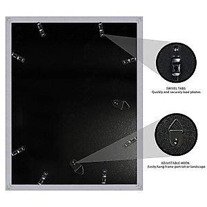 Flocey 11 x 14 Picture Frames set of 2, Made of Solid Wood and Safety Plexiglass Display Pictures 8x10/5-4x6 with Mat or 11x14 Without Mat for Wall Mounting Photo Frames Grey