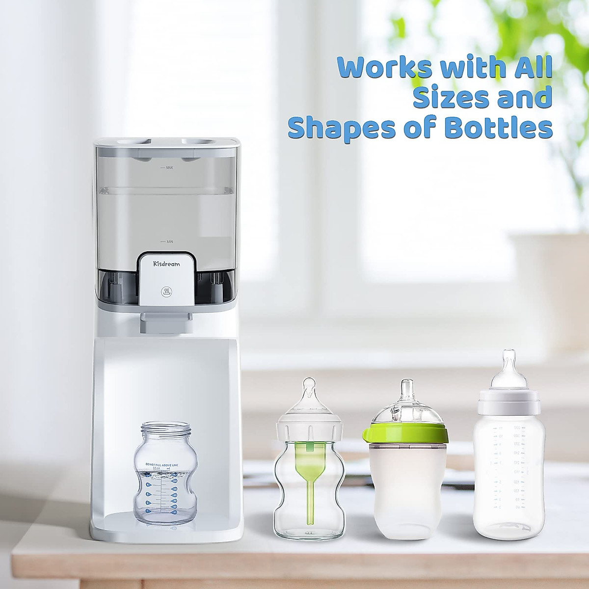 Instant Warmer Baby Bottle Warmer, Kisdream Formula Maker Instantly Dispenses Water Warmer at Perfect Temperature, 3 Mode, Large Capacity 24/7 Smart Thermostat, No More Waiting