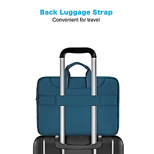 MOSISO 360 Protective Laptop Shoulder Bag Compatible with MacBook Air 15 inch M2 A2941 2023/Pro 16 inch M3 M2 M1 2023-2019, 15-15.6 inch Notebook,Matching Color Sleeve with Belt, Teal Green