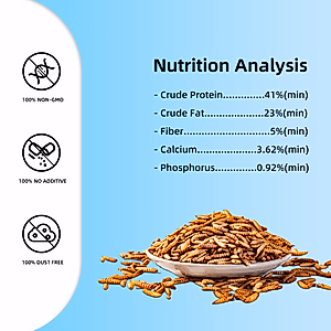 I LOVE WORMS Dried Black Soldier Fly Larvae (5lb), 100% Natural Non-GMO, Treat for Chickens, More Calcium Chicken Feed Than Mealworms