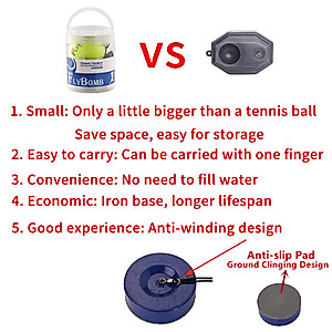 Portable Tennis Trainer 2.05LB Weight Heavy Iron Base Exercise Tenis Ball Self-Study Rebound Balls Outdoor Indoor Baseboard