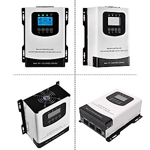 MPPT Solar Charge Controller, 12V/24V/36V/48V/60V/72V/84V/96V Solar Panel Regulator with LCD Display, Solar Panel Battery Regulator for AGM Sealed Gel Flooded Lithium Battery (60A)
