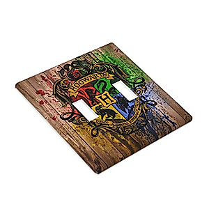 Harry Magic Light Switch Plate Cover Decorative Panel Double Toggle Receptacle Switch Plates and Electrical Outlet Covers Wall Plate for Boys Girls Kid Bedroom, Bathroom Kitchen Home Decor