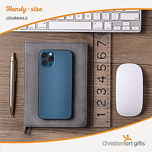 Christian Art Gifts Classic Handy-sized Journal Strength and Dignity Proverbs 31 Woman Bible Verse Inspirational Scripture Notebook w/Ribbon, Faux Leather Flexcover 240 Ruled Pages, 5.7" x 7", Teal