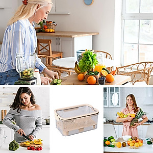 Lettuce Container for Fridge, Portable Tight Seal Crisper Box, Produce Saver Storage Bins, Multifunctional Freezerable Lettuce Container, Clear Vegetable Storage Box,