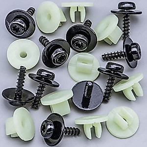 Rexka 10 Sets Engine Splash Shield Screws for Ford - T30 Torx Head Bolts and Grommets for Undertray Engine Fender Liner Deflector Grille for Ford Escape F-150 Edge Focus Fusion C-Max S-Max Lincoln