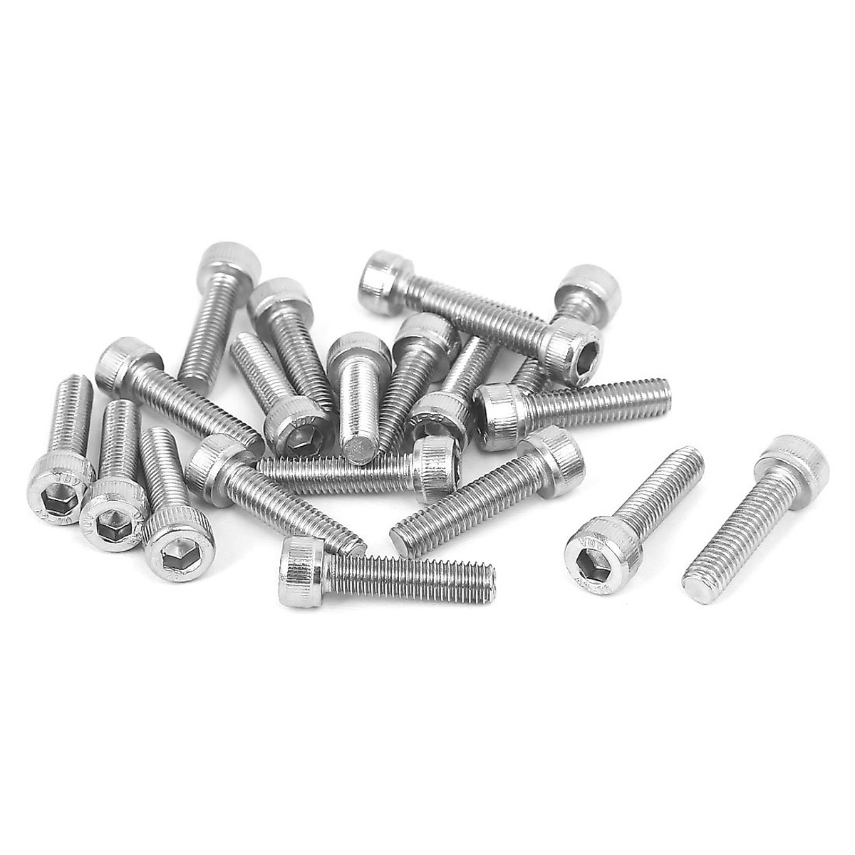 uxcell® M5x20mm Thread 304 Stainless Steel Hex Socket Head Cap Screw Bolt DIN912 20pcs