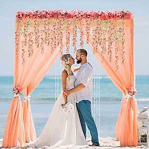 INSUNSIX Purple Wisteria Hanging Flowers, 6 Pack 3.6 Feet Fake Wisteria Garland Silk Wisteria Vine Flower for Wedding Party Garden Outdoor Home Decor (Purple)