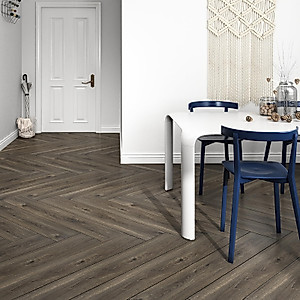 STICKEEP Peel and Stick Waterproof Vinyl Flooring - 24 Pack 6 x 36 in Kitchen & Bathroom Roll-on Floor Tiles