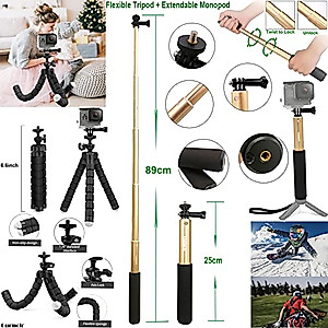 Gurmoir Accessories Kit with Battery and Charger for Gopro Hero 11 10 9 Black. Waterproof Housing Case+Selfie Stick+Tripod+2 Battery+3-Channel Charger Station Compatible with Go Pro 11 10 9(PT09)