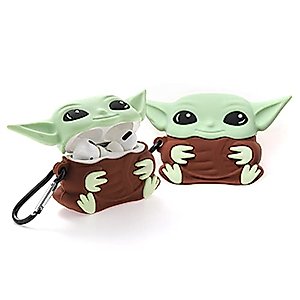Wifantien 3D Yoda Case for AirPod Pro 2019/2022,3D Cute Cartoon Women Girls Kids Fashion Kawaii Yoda Baby Shape Keychain Soft Silicone Case for Airpods Pro/Airpods Pro 2nd Gen 2022 (Yoda Baby)