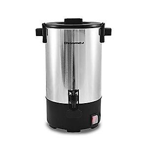 Elite Gourmet CCM-035# Maxi-Matic 30 Cup Stainless Steel Coffee Urn Removable Filter For Easy Cleanup, Two Way Dispenser with Cool-Touch Handles Electric Coffee Maker Urn, Stainless Steel