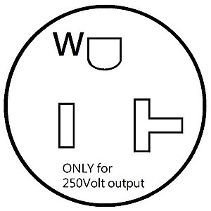Parkworld 886344 Dryer 10-30 Plug Male to Household 5-15 (Generator 5-20) Receptacle Female Adapter Cord (ONLY Output 250 Volt)