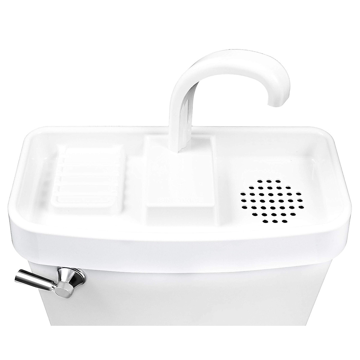 SinkTwice for toilet tanks 15.25" - 16.8" wide (measured with lid off)