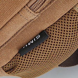 SIMU Sling Bag Pack Canvas Shoulder Sling Backpack Small Crossbody Chest Bag for ipad mini (coffee)