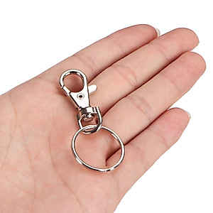 5 Set Key Chain Key Rings Metal Swivel Clasps Snap-On Keychain Ring Hook Spring Clip Snap Hook Lobster Clasp for Keys, Lanyards Jewelry Findings, Round Edged