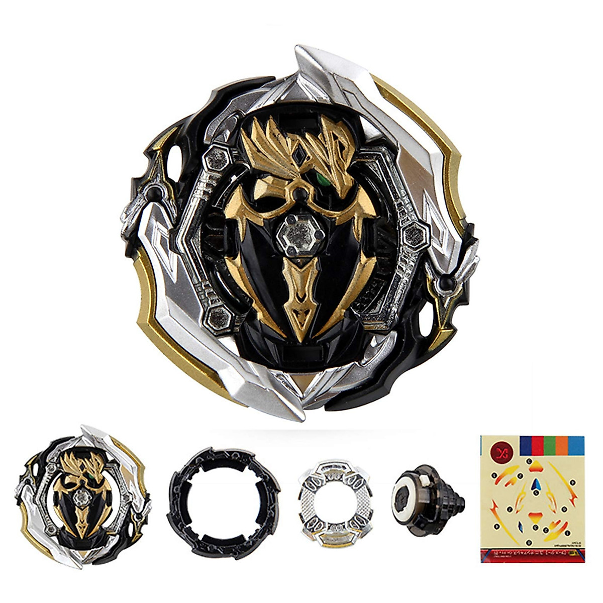 Bey Battle Burst Blade GT B-150 Union Achilles Cn Xt Black Left and Right Launcher Handle Starter Set Gaming Battling Top God Bay LR Bey Launcher Spinning Toys Gift for Boy