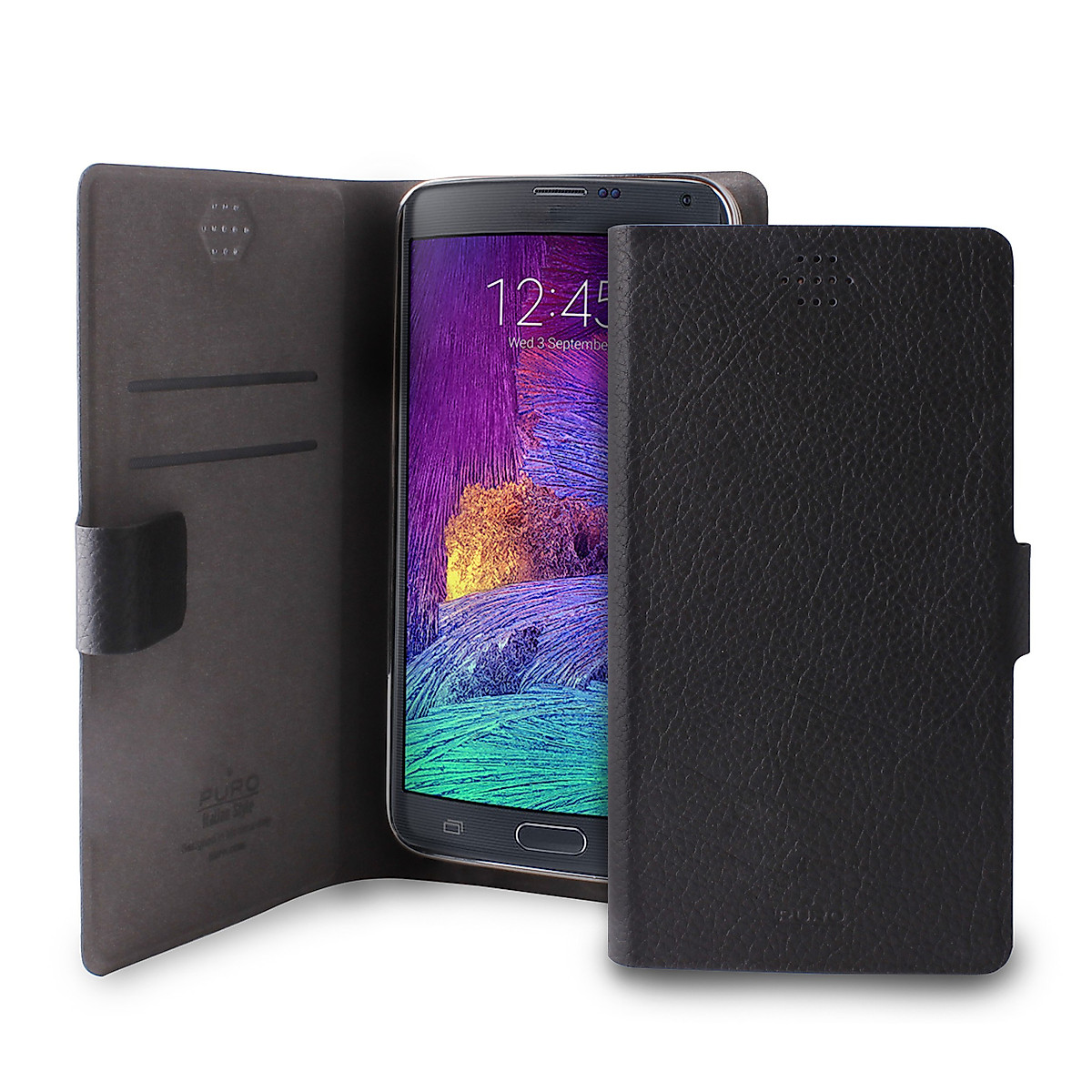 Puro Uni. Wallet PU XXL w/Sliding Holder&Card Slots -Black