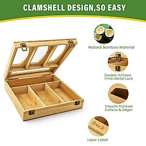 QXKAKA Ziplock Bag Organizer for Drawer, Kitchen Drawer Bamboo Organizer-Clamshell Plastic Bag Organizer, Wall Mounted Baggie Organizer, Ziploc Bag Organizer for Gallon, Quart, Sandwich, Snack