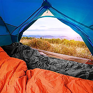 Pacific Pass 30F Synthetic Sleeping Bag with Compression Stuff Sack - Adult Size - Orange