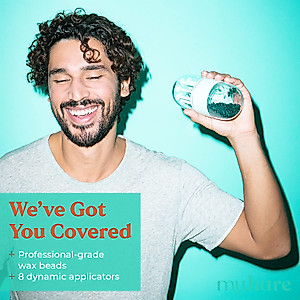 myHare Face It Waxing Kit At Home Wax Warmer Kit for Women, Eyebrows, Upper Lip, Ears & Nose, Professional-Grade Wax Beads and 8 Dynamic Applicators, Green