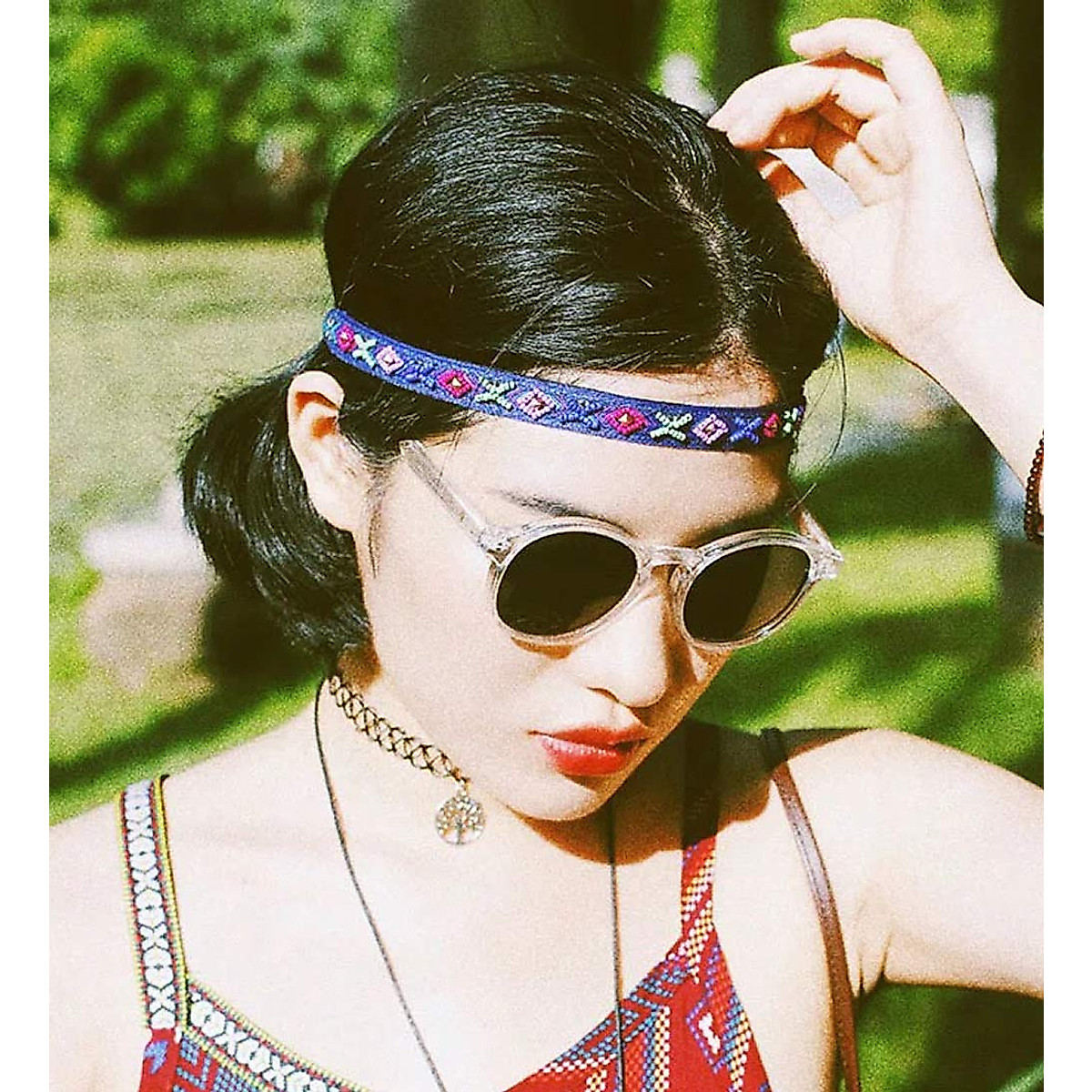 inSowni 7 Pack Handmade Rhinestone Jewled Beaded Headbands Hairbands Hair Accessories Headwraps for Women Girls Brides