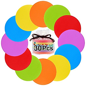 IKAYAS 30Pcs Carpet Spots Markers for Classroom, Carpet Circles Carpet Markers for Kids Elementary School Supplies, Removable Carpet Floor Dots for Teachers Classroom Decoration