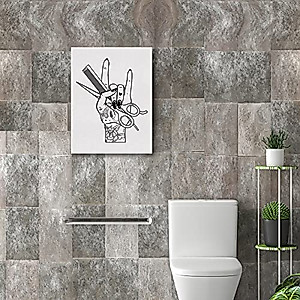 Hair Salon Canvas Painting Wall Art Modern Hairdresser Poster Art Print Home Salon Decor Ready to Hang 12" x 15" Framed