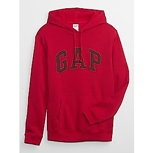 GAP mens Logo Fleece Hoodie Sweatshirt, Crimson Red, X-Large US