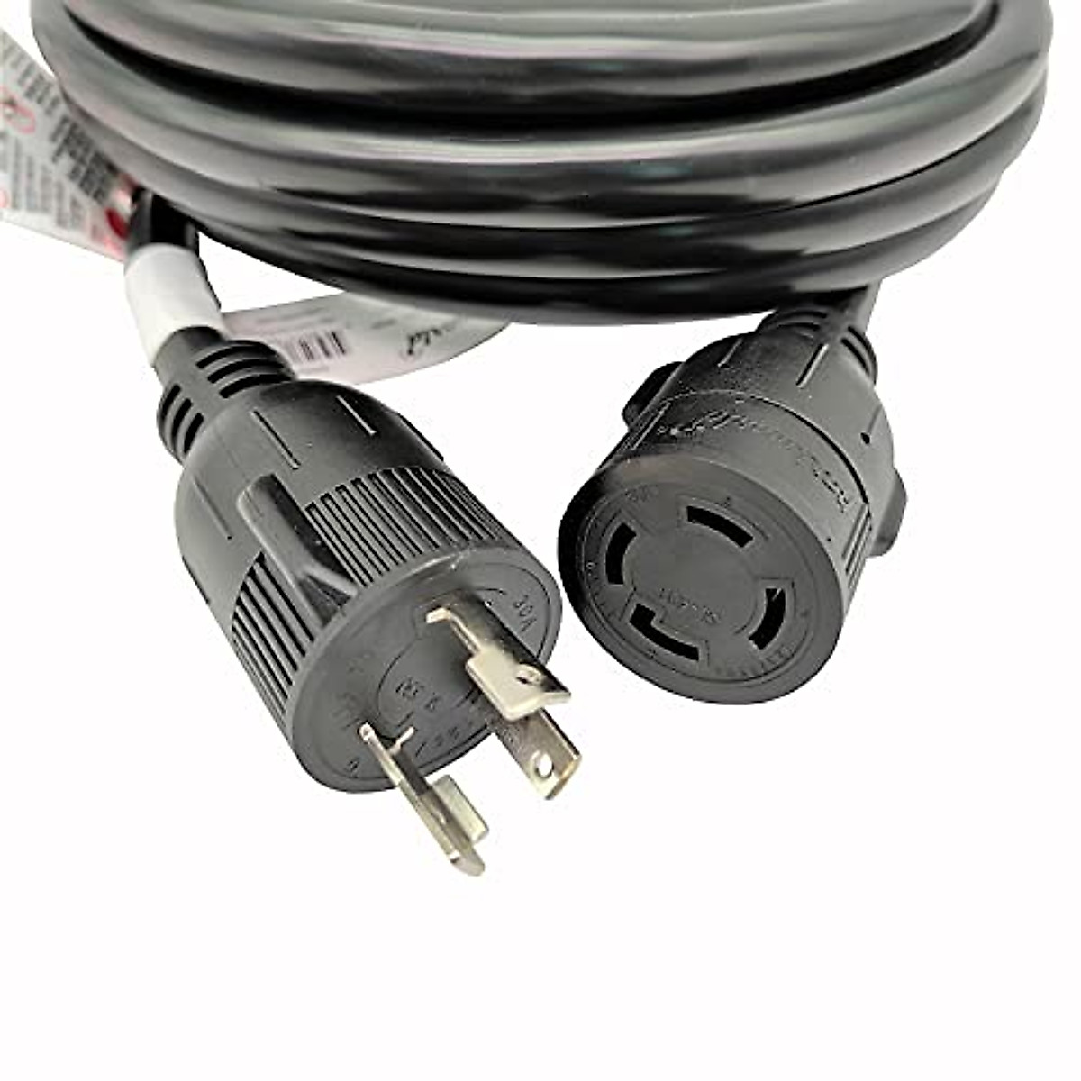 Parkworld 886009 L5-30P Male to L14-30R Generator to Transfer Switch Adapter, for Home Back Power Transfer Switch or House Panel (20FT)