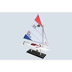 LK Wooden Sunfish Model Sailboat Decoration 16"-10