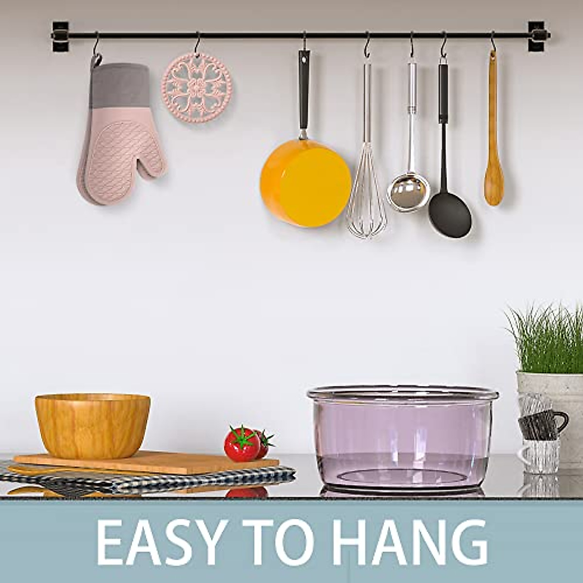 Silicone Oven Mitts Heat Resistant, Oven Mitts and Pot Holders Sets, Kitchen Mittens 5 Piece Set, Oven Gloves for Cooking,Baking,BBQ, Pink Oven Mitts, Easy Clean