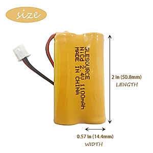 GLESOURCE (2 Pack 2.4V 1100mAh Battery Replacement for Exit Sign Emergency Light Exitronix 10010036 Lithonia 10010034 Interstate NIC1394 BEL-179