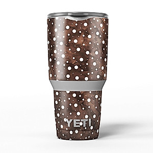 Design Skinz Brown and White Watercolor Polka Dots - Skin Decal Vinyl Wrap Kit compatible with the Yeti Rambler Cooler Tumbler Cups