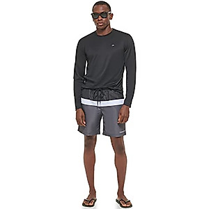 Calvin Klein Men's Standard Light Weight Quick Dry Long Sleeve 40+ UPF Protection, Black, Medium