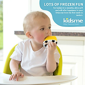 Kidsme Cooling Teething Rings for Babies, Baby Teether for Babies 0-6 Months, BPA-Free Silicone Baby Teething Toys for Breastmilk, Smoothies, Water, Purees, Juice & More