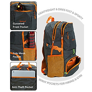 Rockland Packable Stowaway Backpack, Charcoal, Large