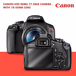 Canon T7 EOS Rebel DSLR Camera with EF-S 18-55mm f/3.5-5.6 is II Lens W/Telephoto & Wideangle Lens 3 Pc. Filter Kit + Tripod + Flash & 2 X 32GB SD Card and Basic Accessory Kit
