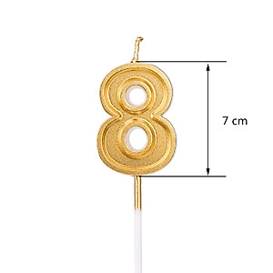 Qj-solar 2.76 inch Gold Number 18 Birthday Candles,18th Cake Topper for Birthday Decorations