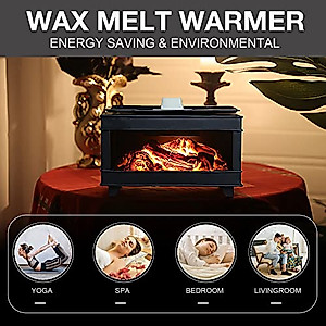 YSong Freestanding Flickering Fireplace Wax Warmer,Electric Wax Melt Warmer,Wax Warmer for Scented Wax Melts,Metal Wax Melter,Wax Burner Fragrance Warmer for Home Decor Office,Birthday Gifts for Women