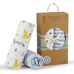 Featherhead™ 2-Pack Fitted Crib Sheets - 100% Cotton - 52" x 28" x 9" for Standard Crib and Toddler Mattress (Jersey Pink Polka)