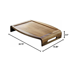 Lipper International Acacia Reversible Serving Tray, 20.75" x 15.38" x 3.5"