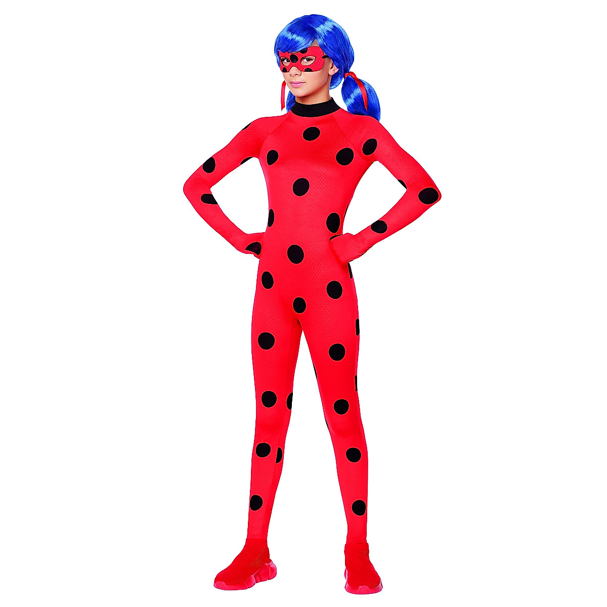 Spirit Halloween Miraculous Lady Bug Kids Jumpsuit Costume | Officially Licensed | Couple Costume | TV and Movie Costume