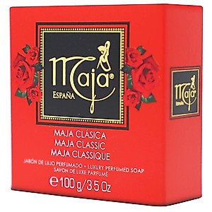 Maja, Classic Soap Perfumed Soap Round and Luxurious Round Soap to Clean and Moisturize your skin Leaves Skin Beautifully Scented and Soft 3Pack of 3.5 Oz Bar Soaps, Rose, 3 Count, (Pack of 3)