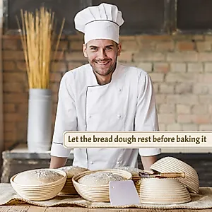 Sourdough Bread Baking Supplies Starter Kit, Banneton Proofing Basket Round 9" Set of 2, Bread Making Tools, Bread Basket Gift Set by CRISS ELITE